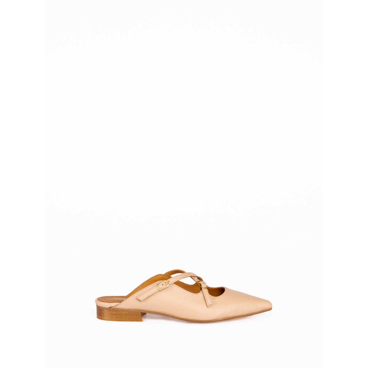 Leather Mule with Buckles - V25SS369-T1558-PBE - Tapadas