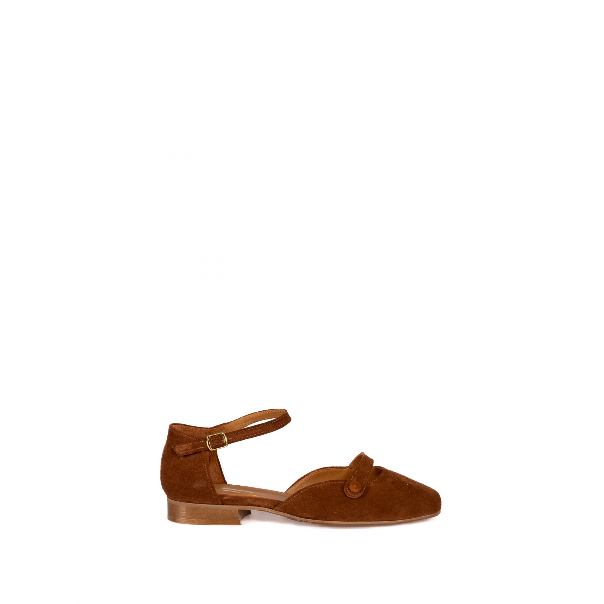 Suede button detail shoe - V25SS369-T1549-CCM | Tapadas